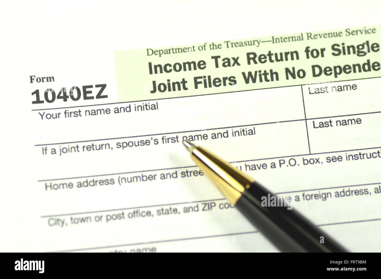 closeup of us tax forms Stock Photo - Alamy