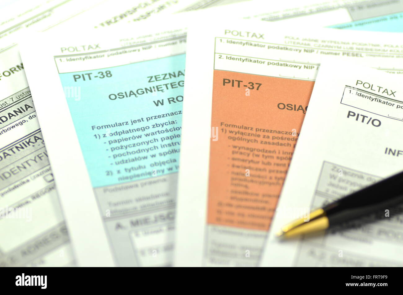 closeup of polish tax forms Stock Photo - Alamy