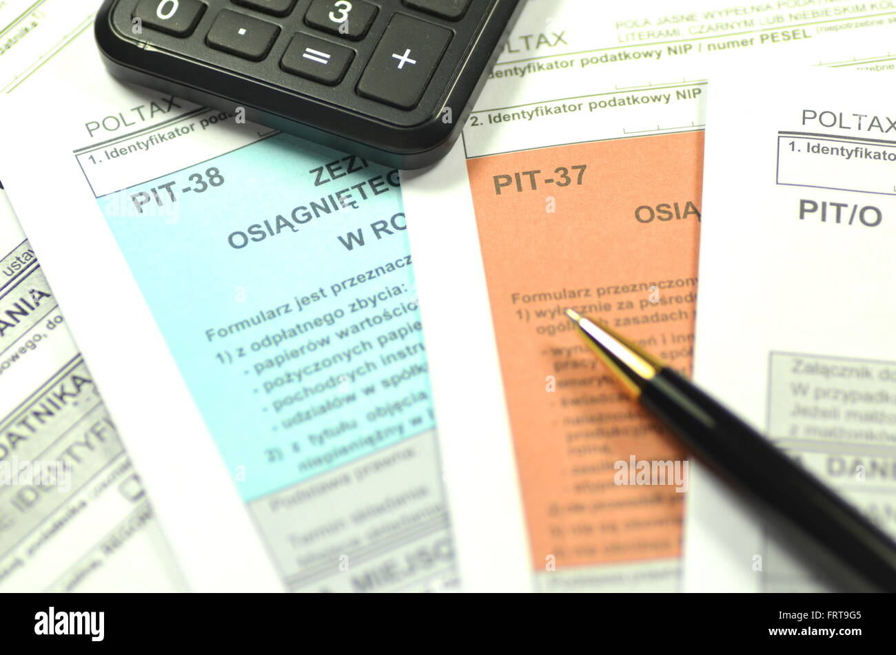 closeup of polish tax forms Stock Photo - Alamy