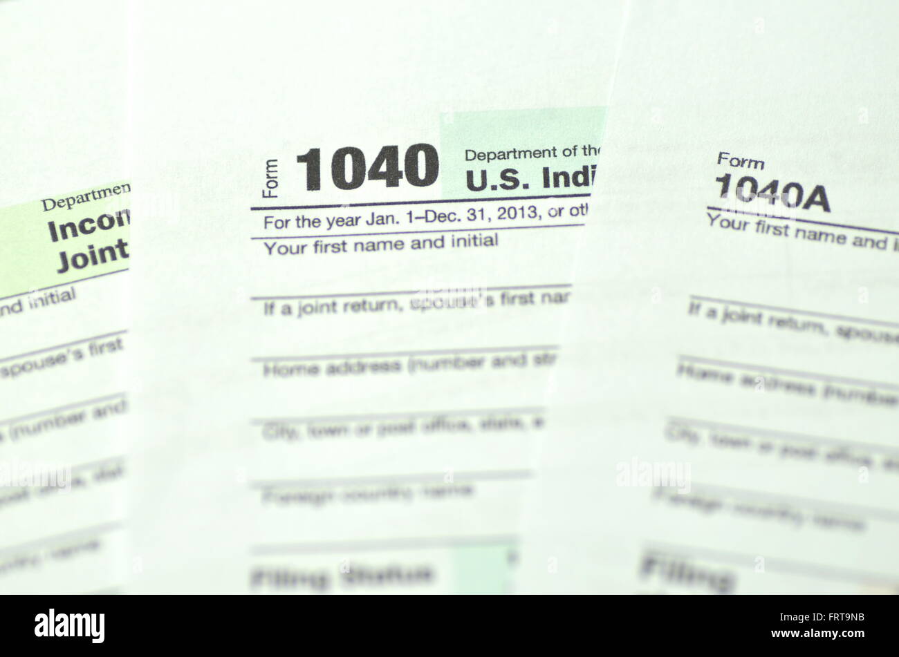 closeup of us tax forms Stock Photo - Alamy
