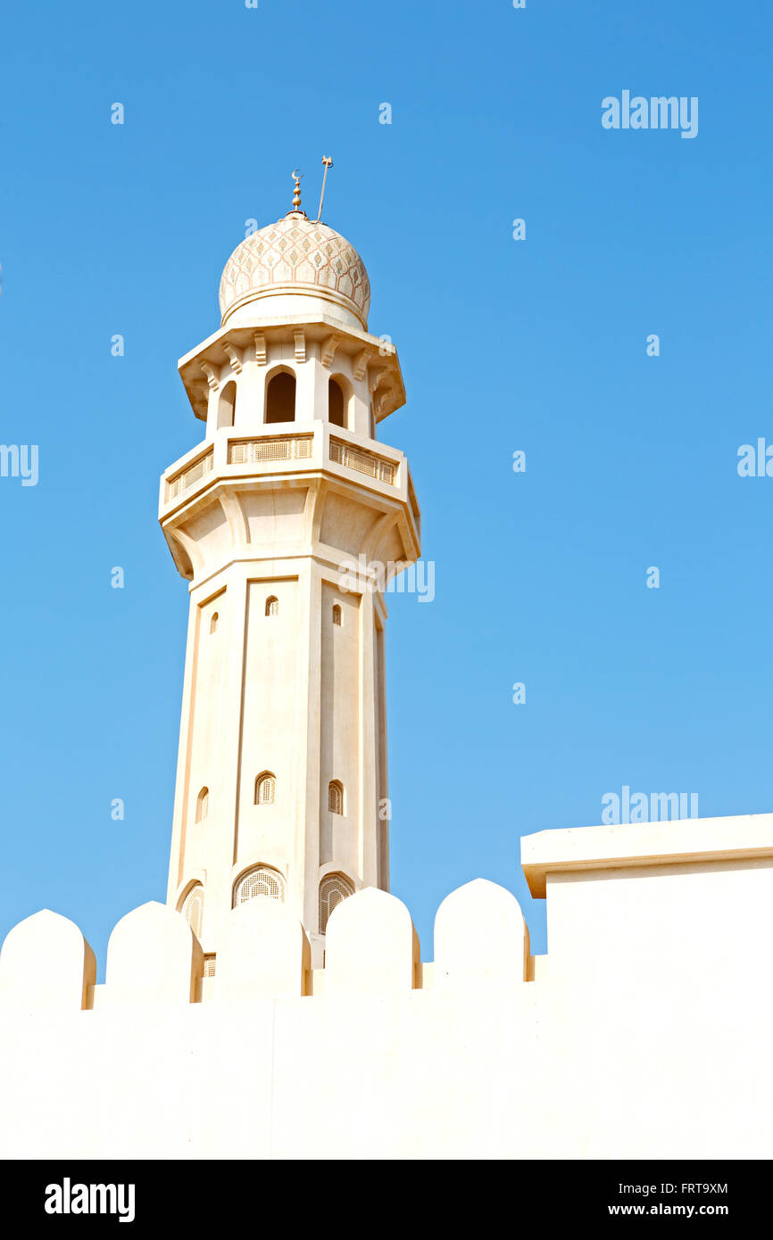 minaret and religion in clear sky in oman muscat the old mosque Stock ...
