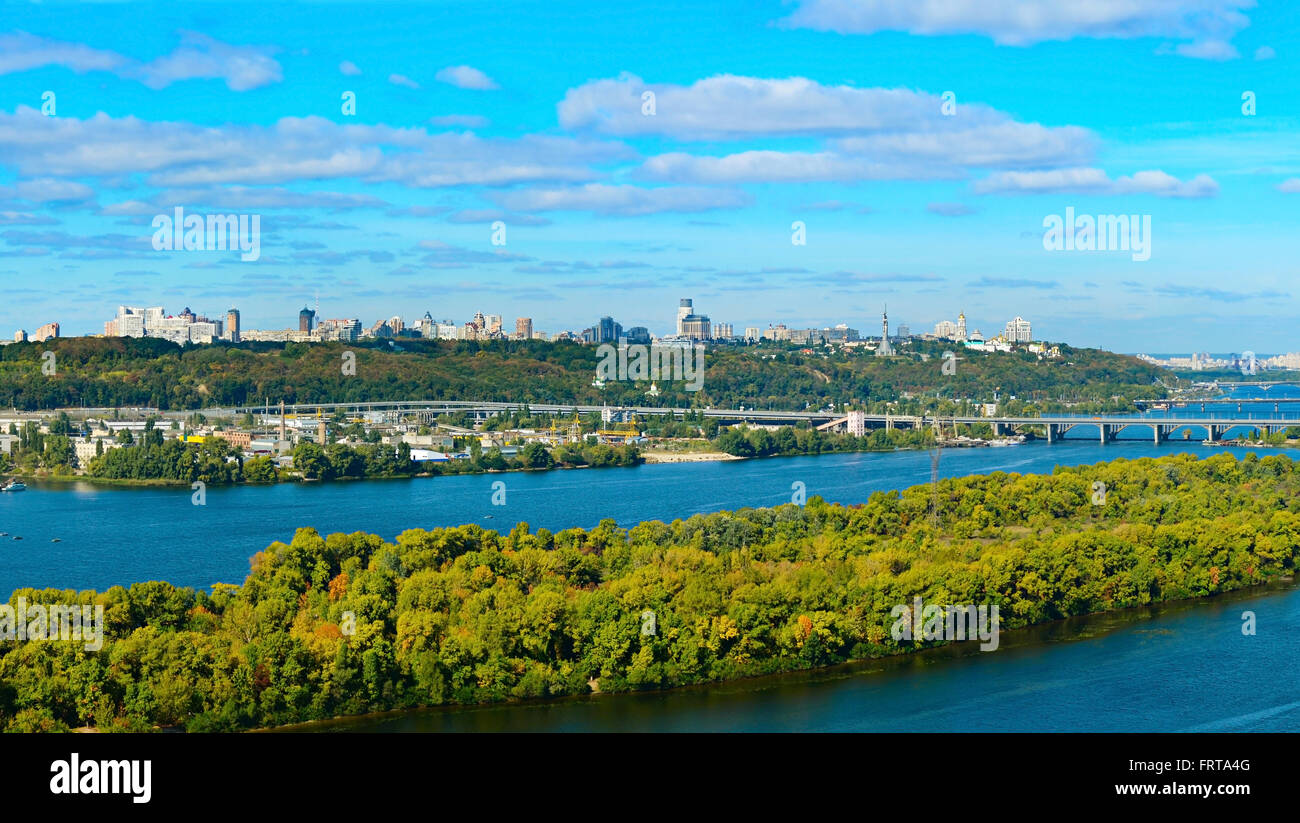 View of Kiev, Ukraine. Right bank of the Dnieper river Stock Photo - Alamy
