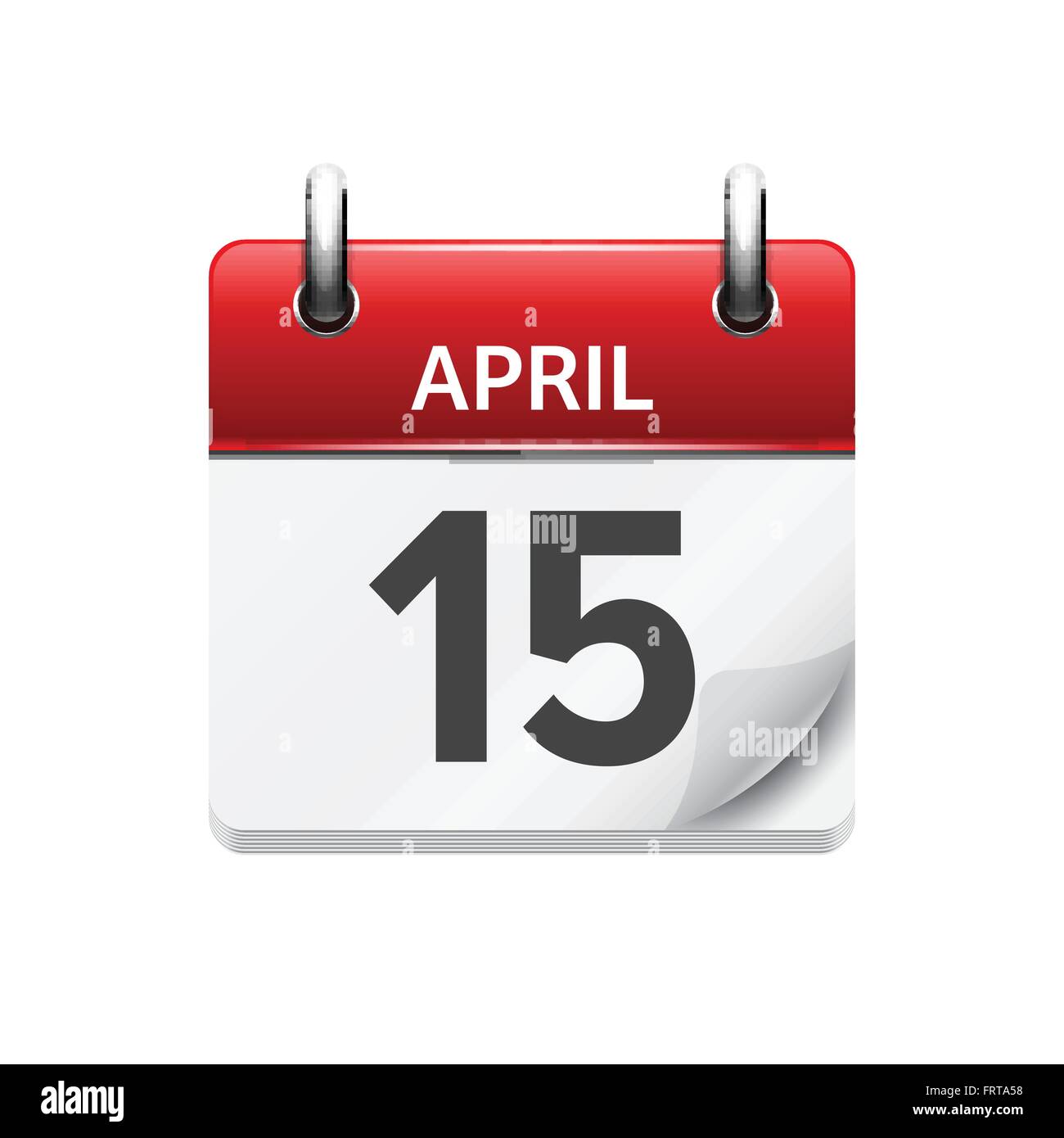 April 15. Vector flat daily calendar icon. Date and time, day, month ...