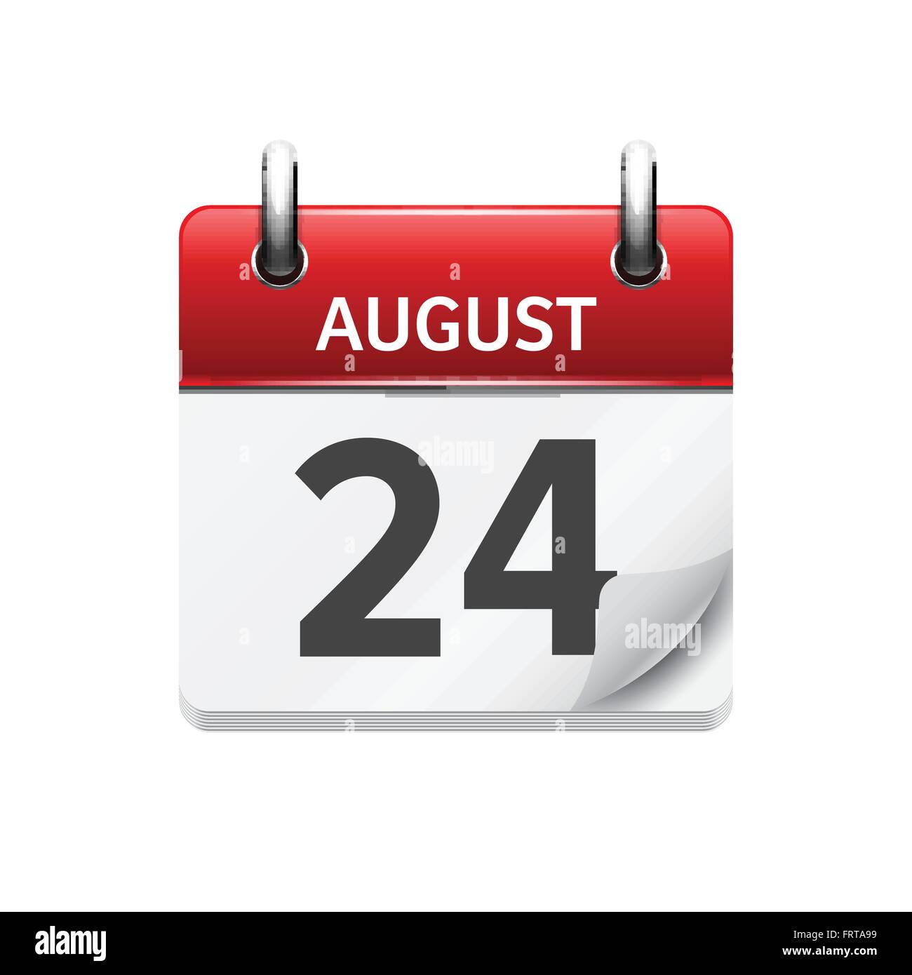 August 24. Vector flat daily calendar icon. Date and time, day, month ...