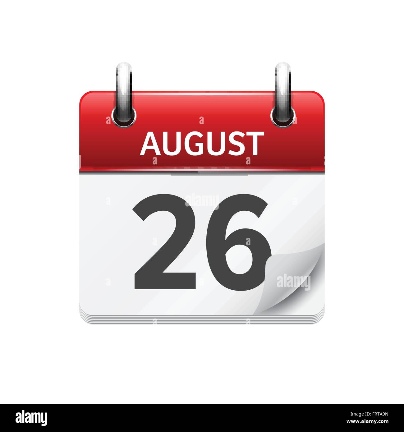 August 26. Vector flat daily calendar icon. Date and time, day, month ... August 26. Vector flat daily calendar icon. Date and time, day, month ...