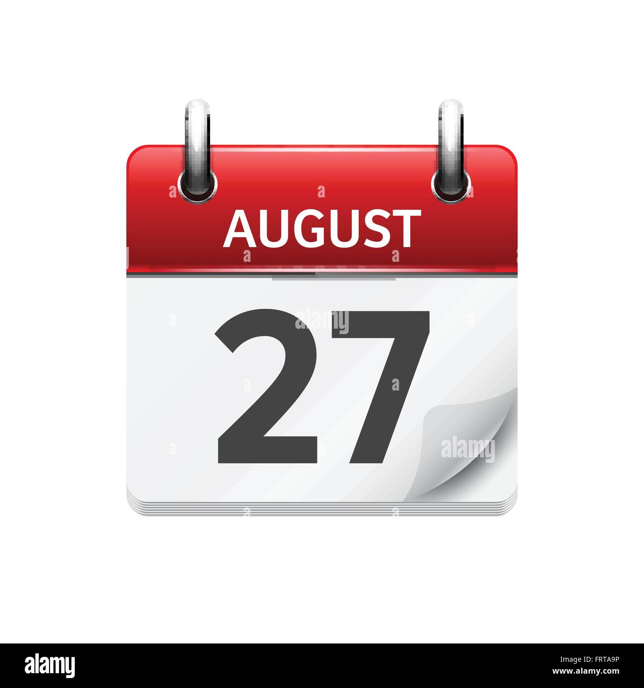 August 27. Vector flat daily calendar icon. Date and time, day, month ...
