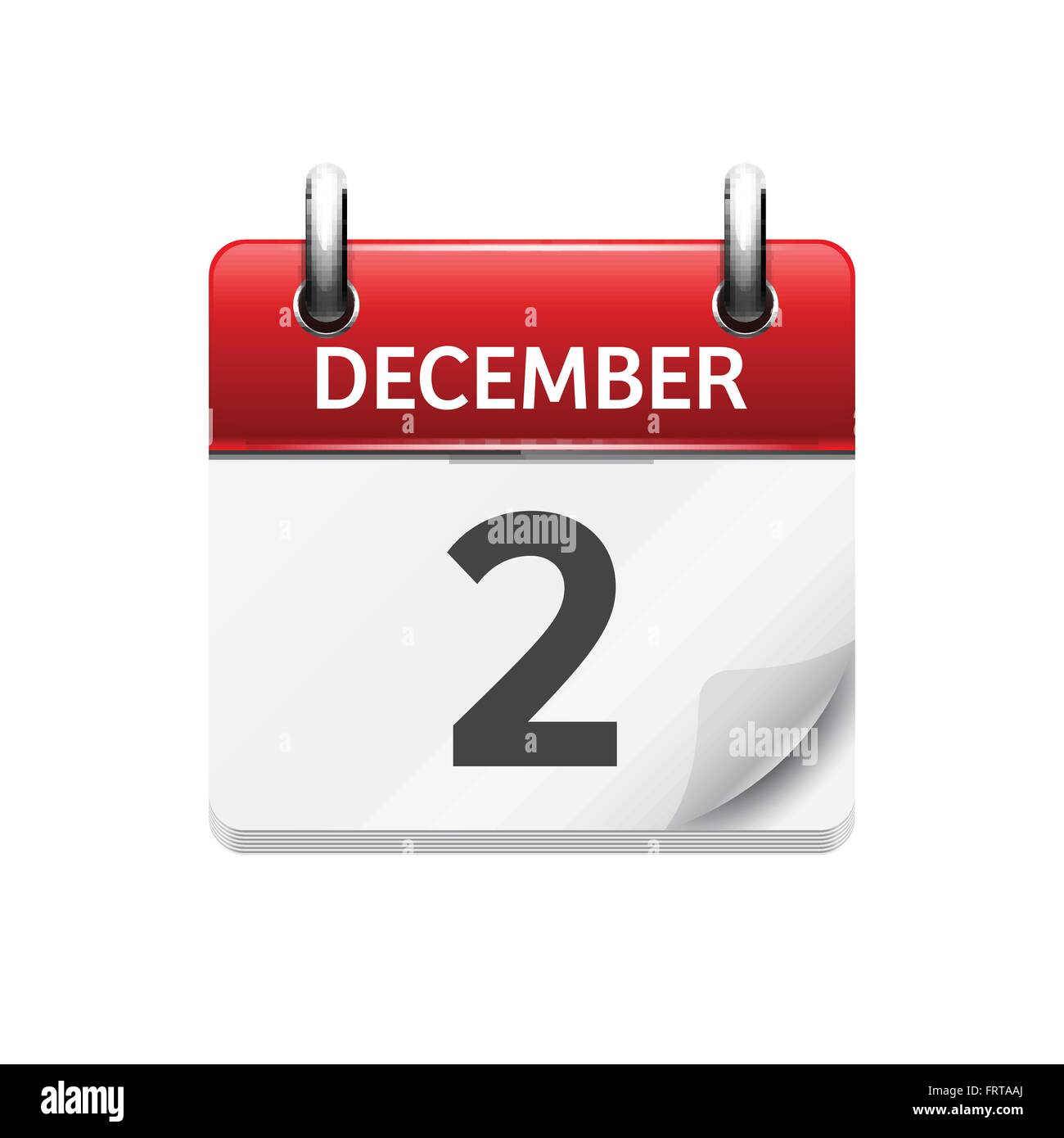 December 2. Vector flat daily calendar icon. Date and time, day, month ...