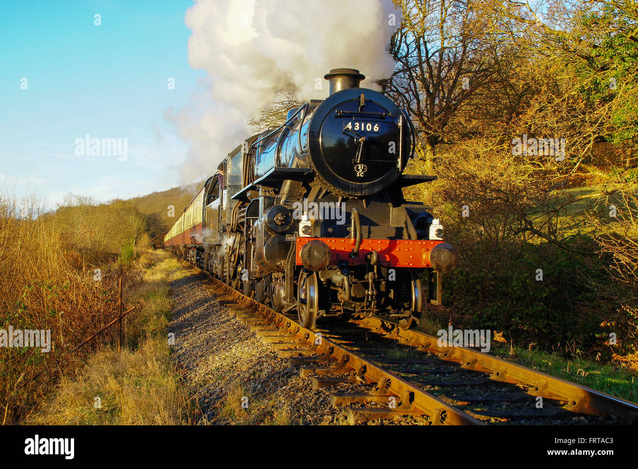 LMS Ivatt Class 4, 'Flying Pig' heading south on the Severn Valley ...