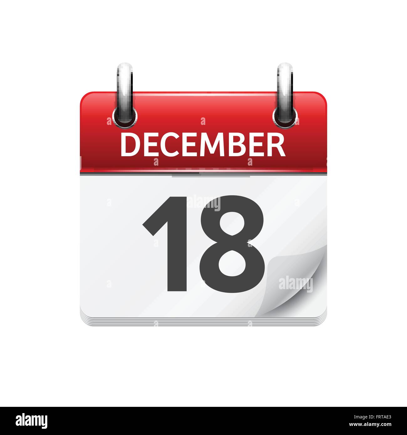 December 18. Vector flat daily calendar icon. Date and time, day, month ... December 18. Vector flat daily calendar icon. Date and time, day, month ...