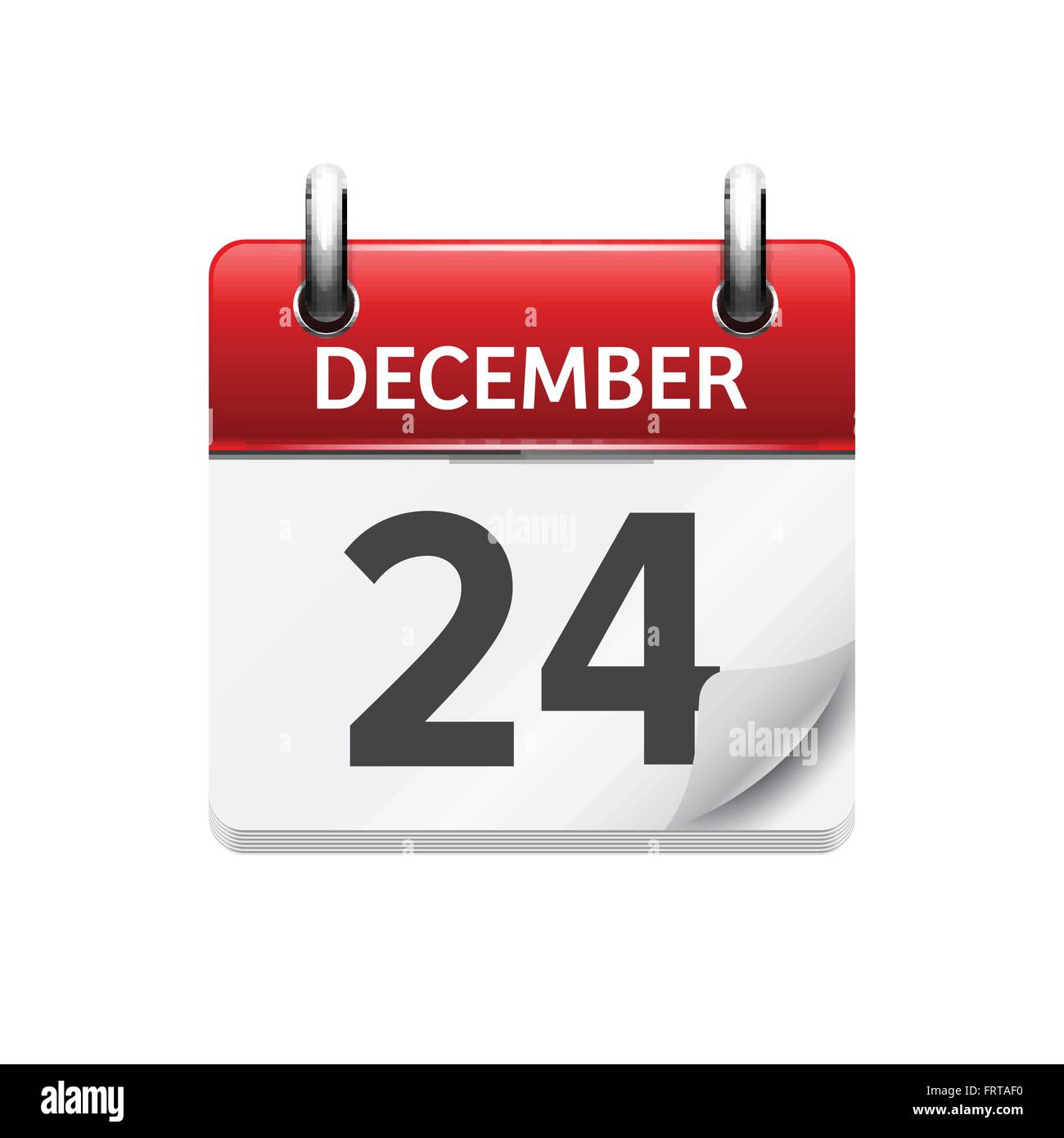 December 24. Vector flat daily calendar icon. Date and time, day, month ...