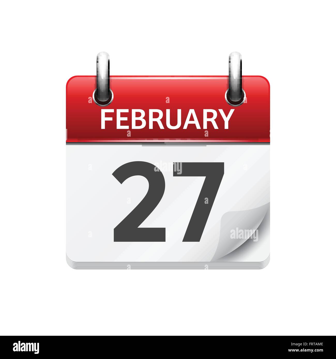 February 27. Vector flat daily calendar icon. Date and time, day, month ...