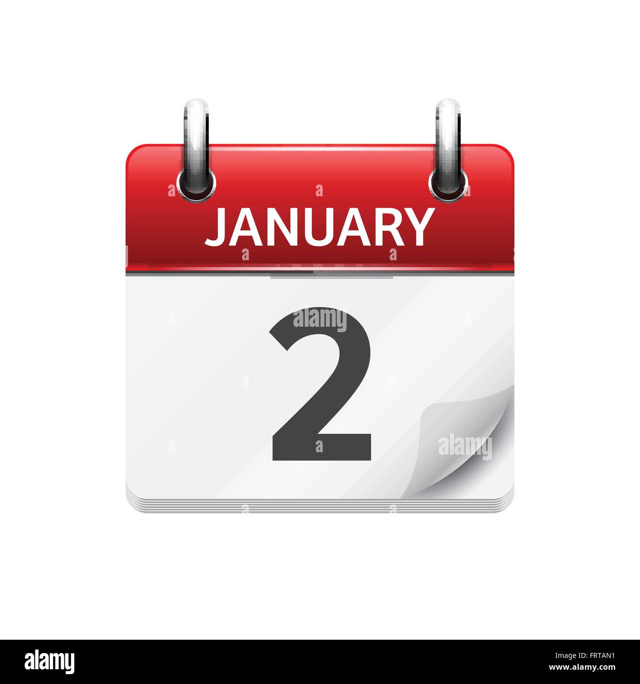 January 1. Vector flat daily calendar icon. Date and time, day, month ...