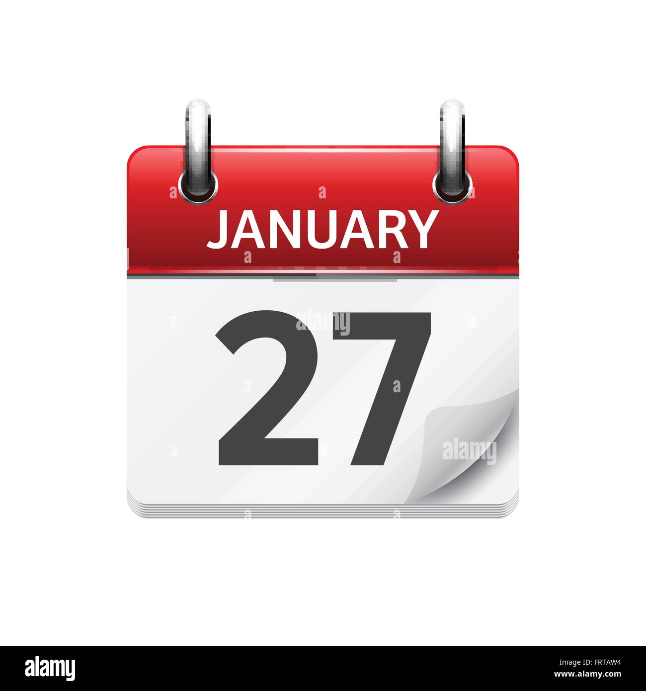 January 27 calendar icon vector flat illustration hi-res stock ...