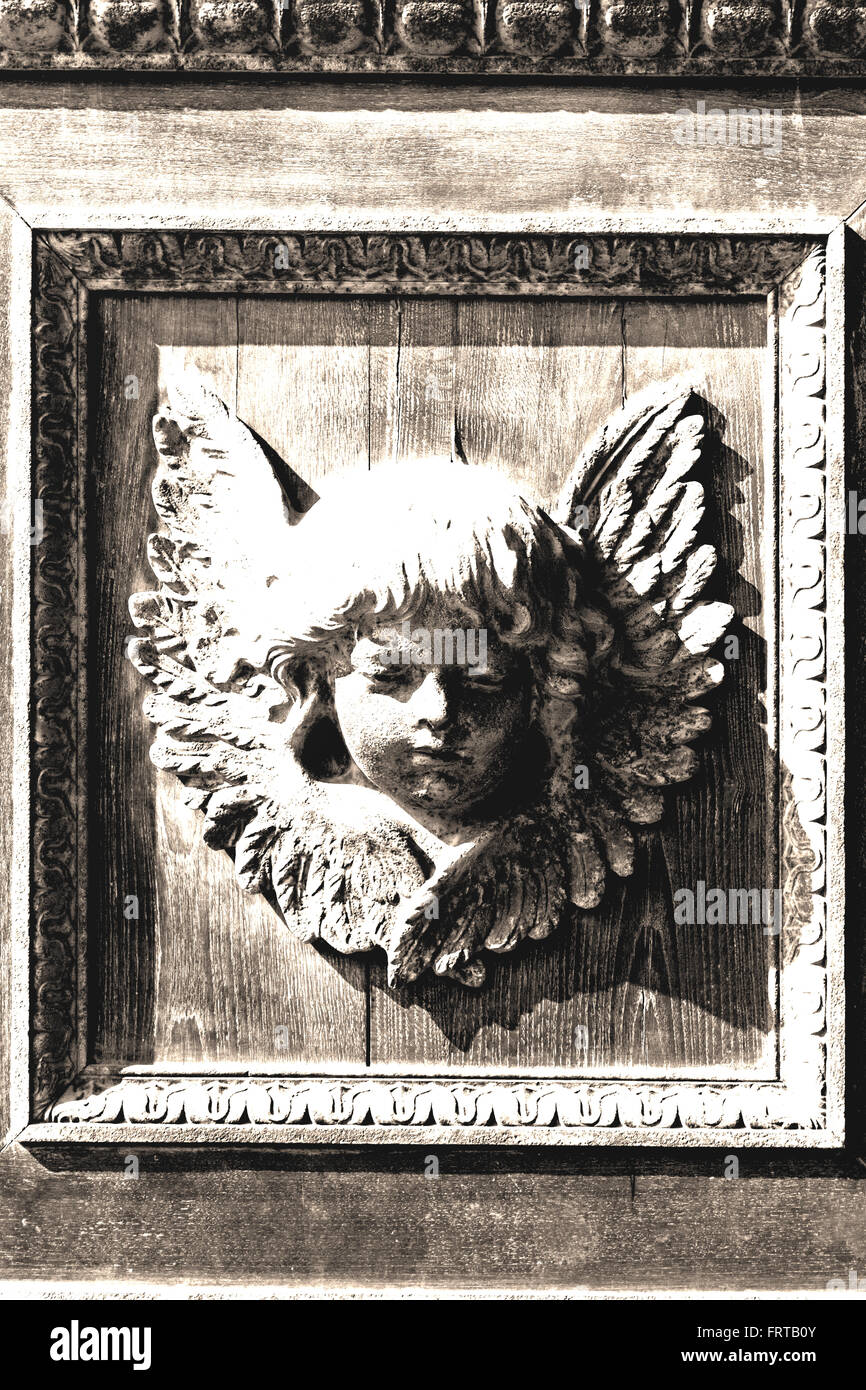 abstract angel texture of a brown antique wooden old door Stock Photo ...