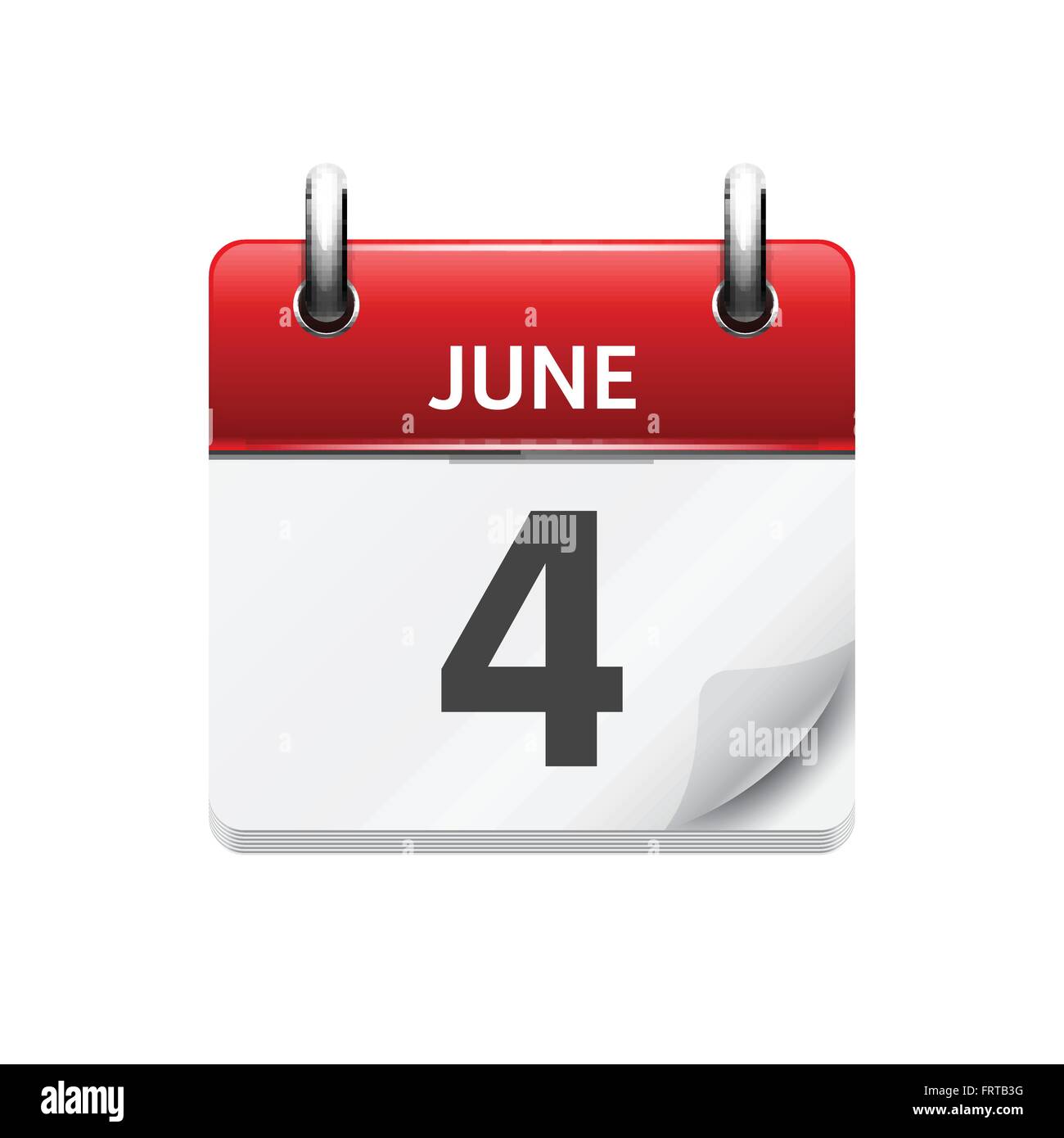 June 4. Vector flat daily calendar icon. Date and time, day, month ... June 4. Vector flat daily calendar icon. Date and time, day, month ...