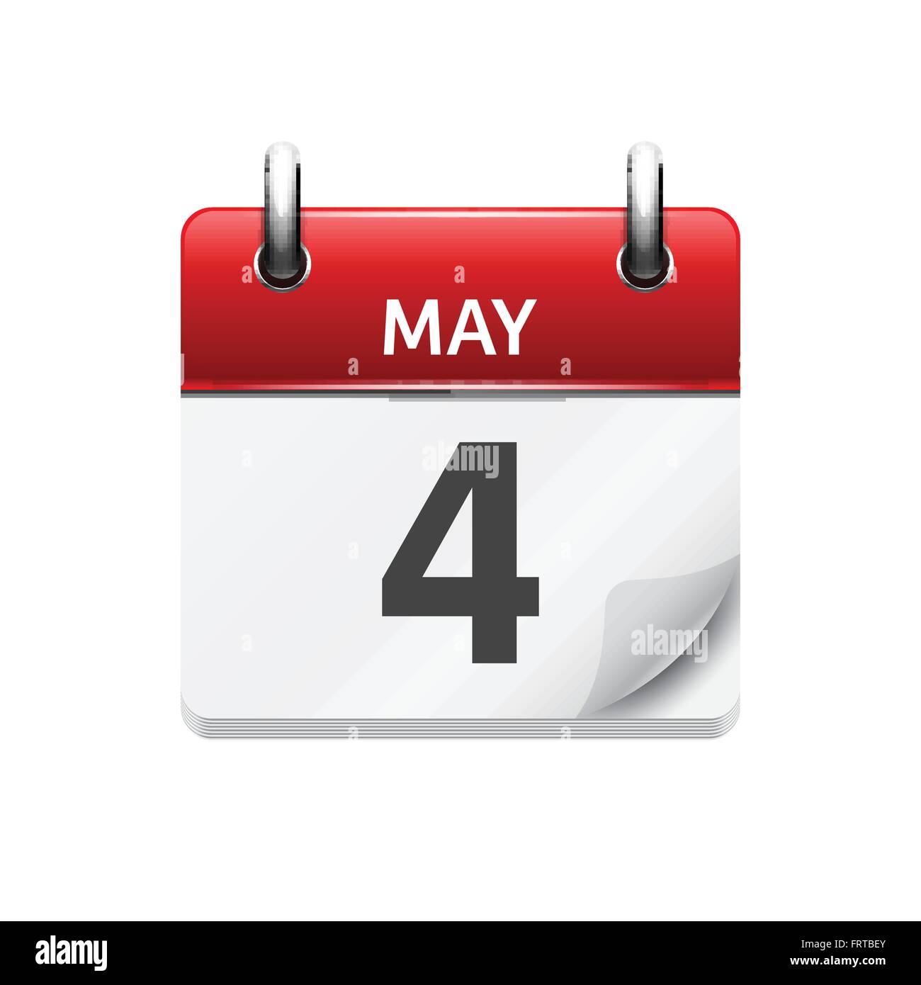 May 4. Vector flat daily calendar icon. Date and time, day, month ...