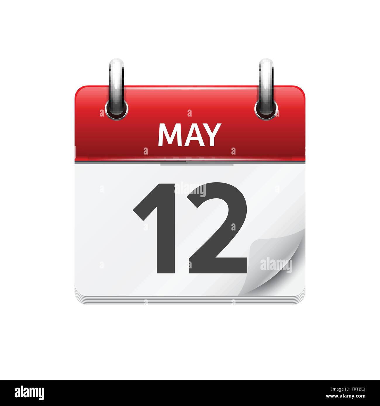 May 12. Vector flat daily calendar icon. Date and time, day, month ...