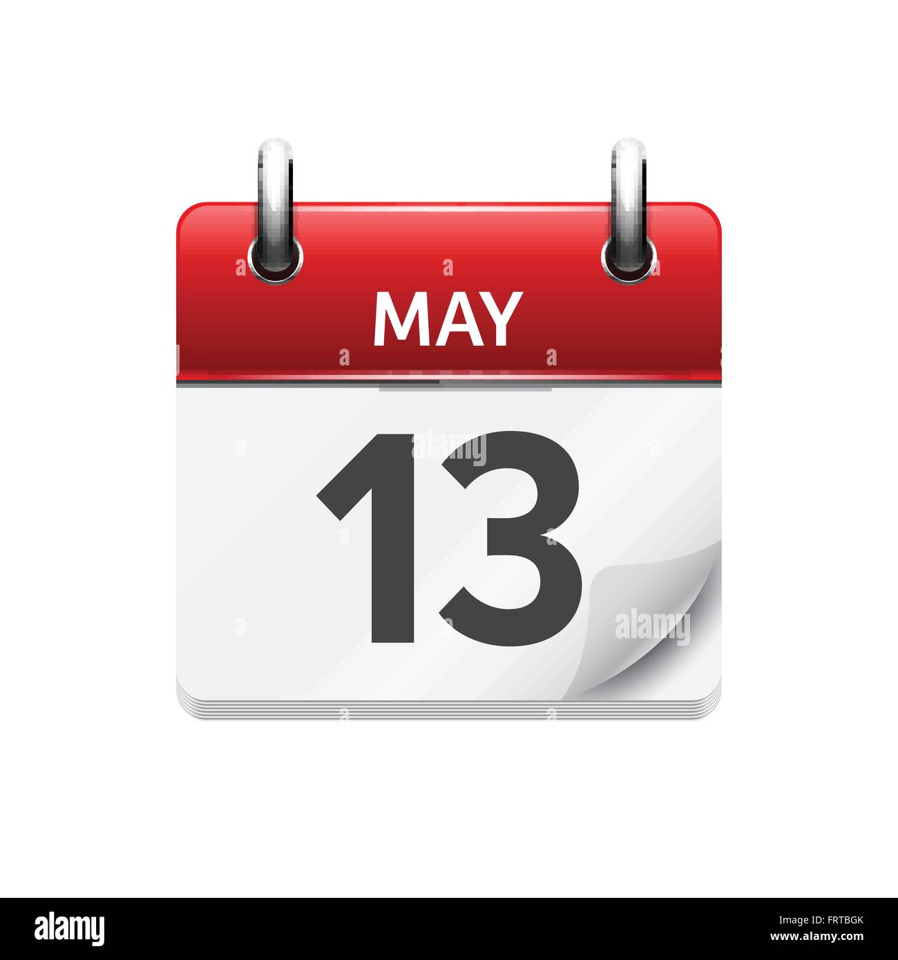 May 13. Vector flat daily calendar icon. Date and time, day, month ...