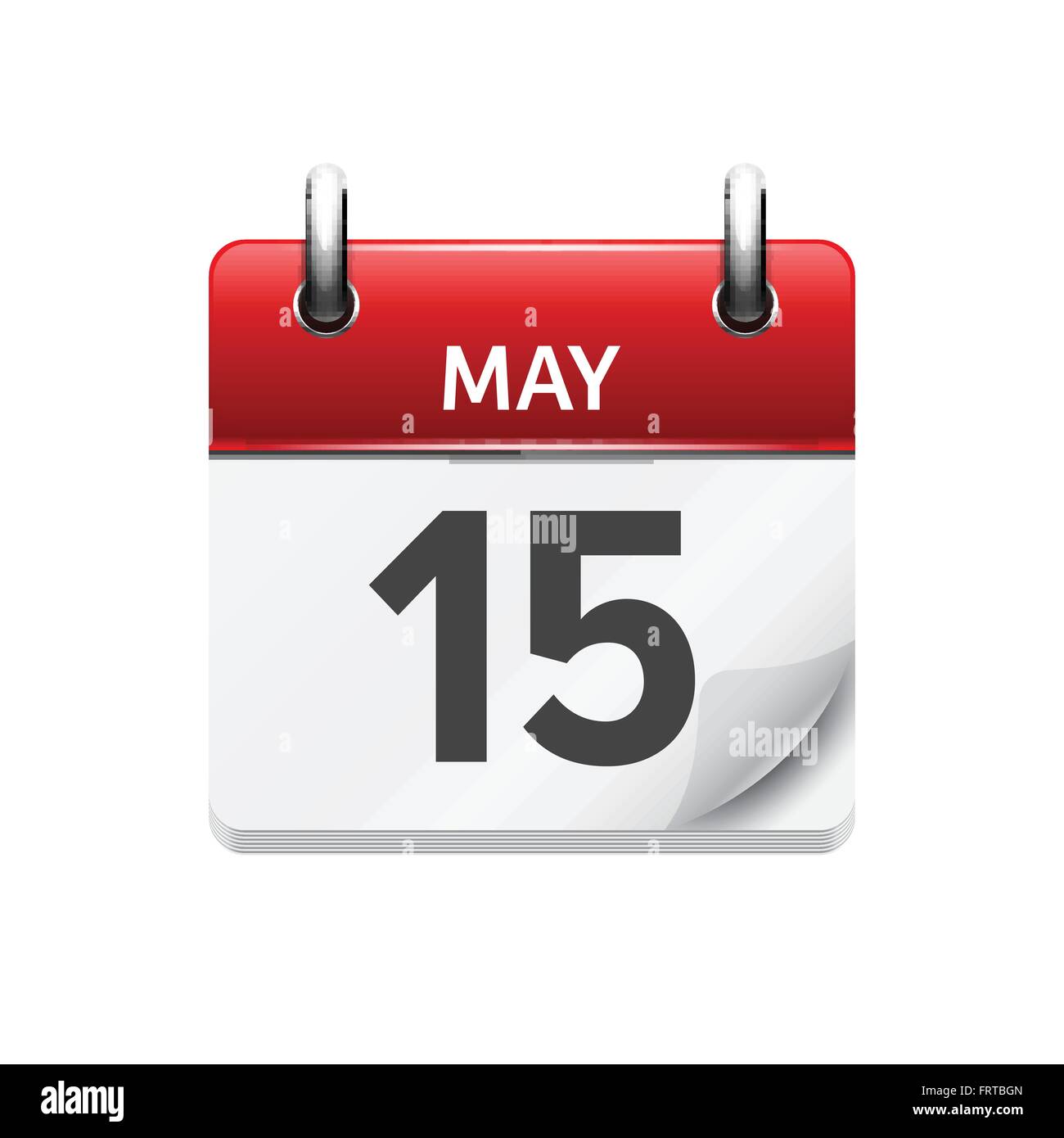 May 15. Vector flat daily calendar icon. Date and time, day, month ...