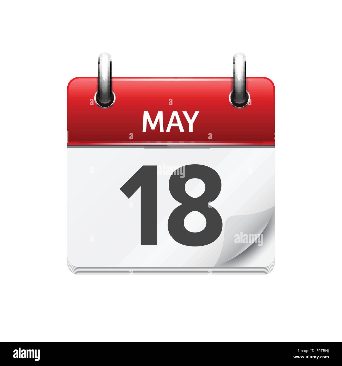 May 18 . Vector flat daily calendar icon. Date and time, day, month ...