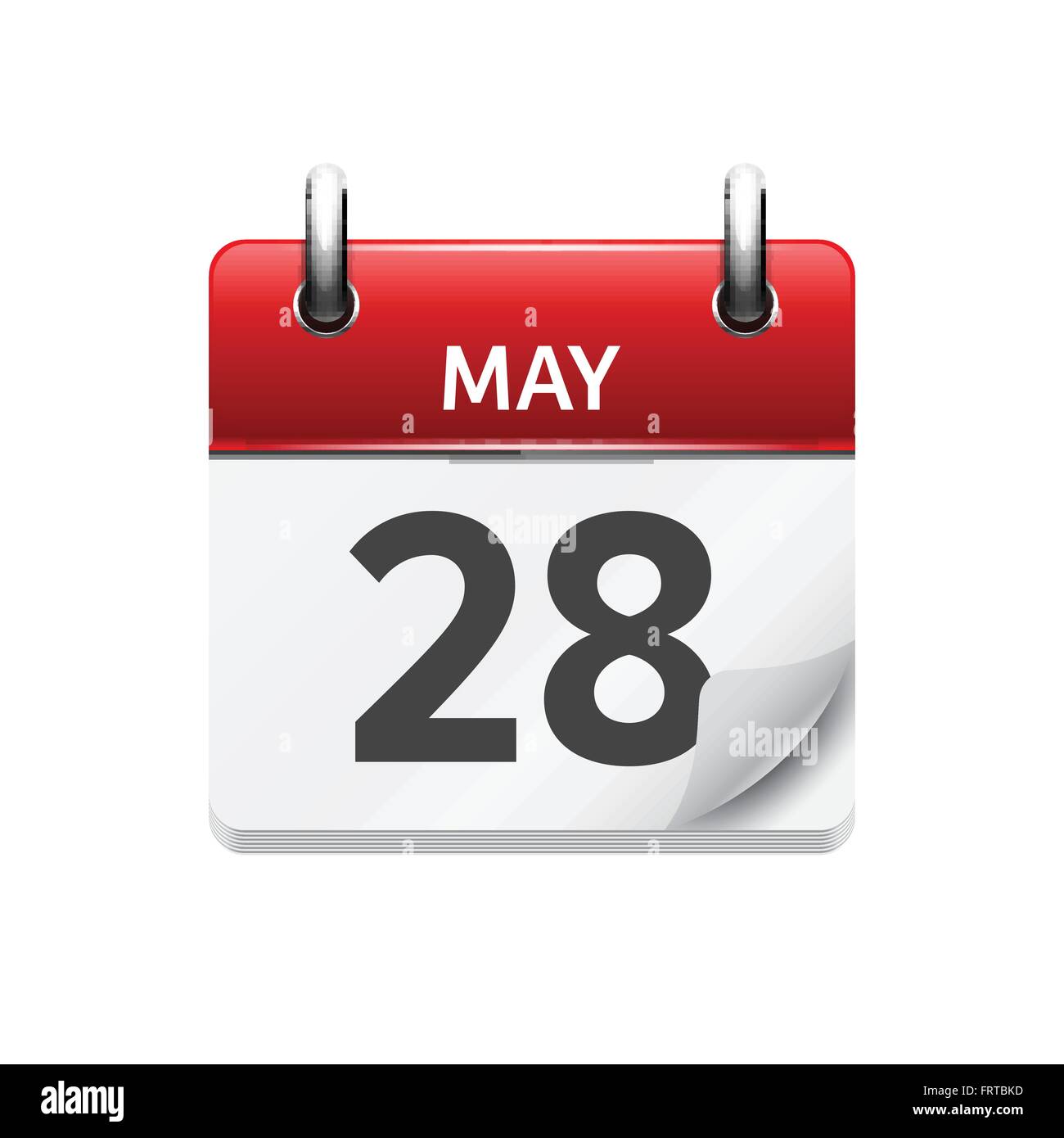 May 28. Vector flat daily calendar icon. Date and time, day, month ...