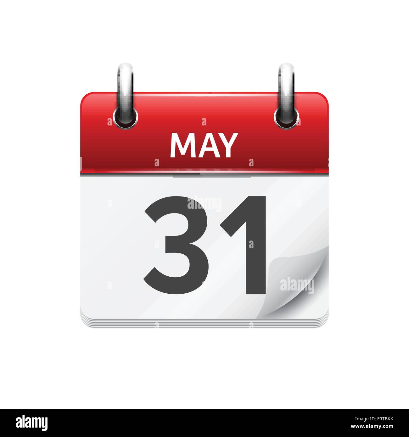 May 31 . Vector flat daily calendar icon. Date and time, day, month ...
