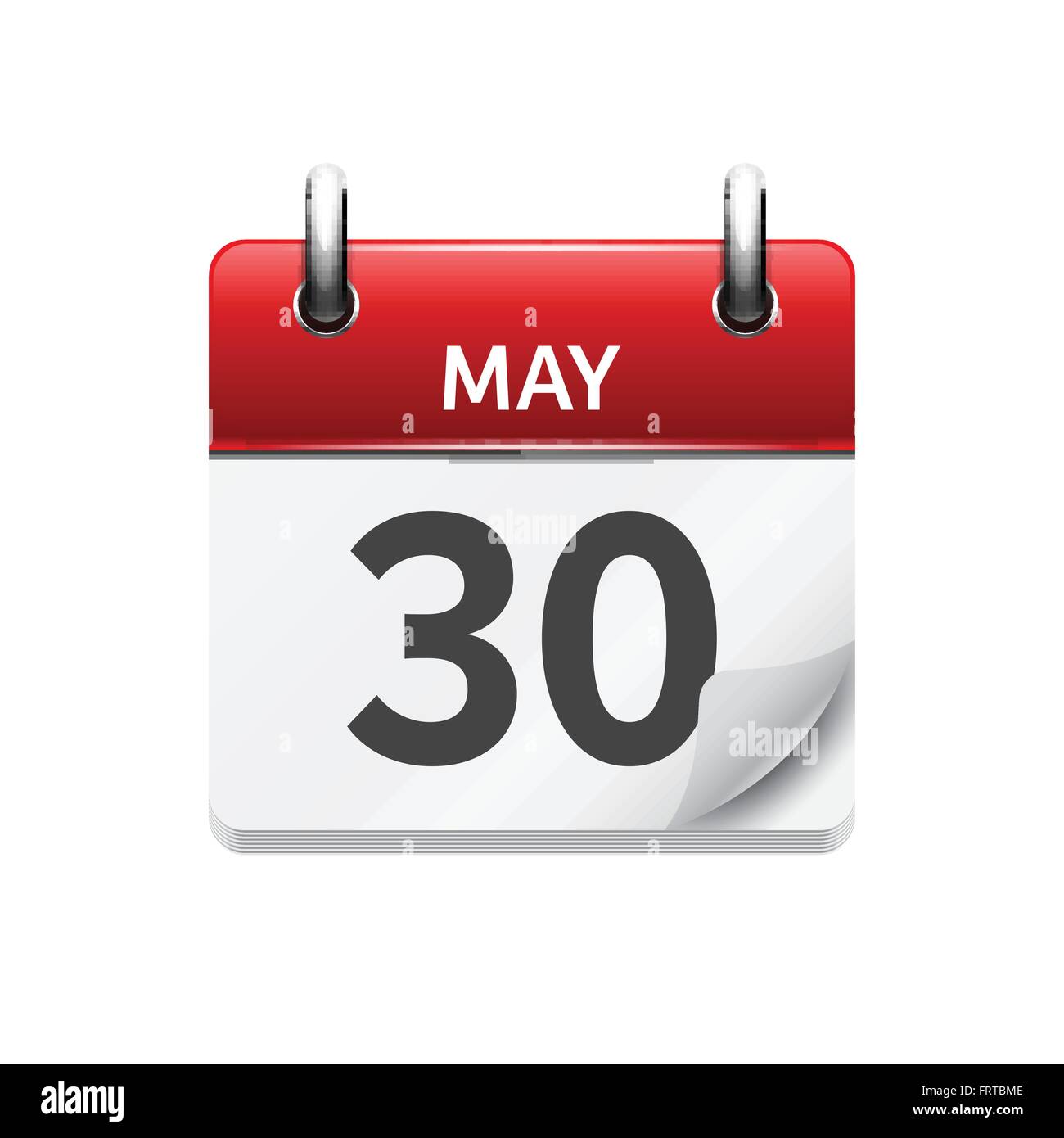 May 30. Vector flat daily calendar icon. Date and time, day, month ...