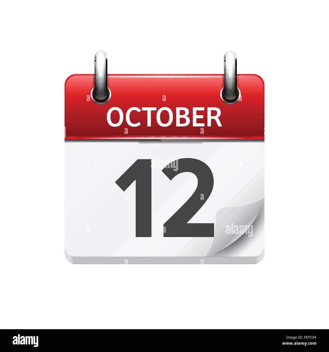 October 12 calendar icon hi-res stock photography and images - Alamy