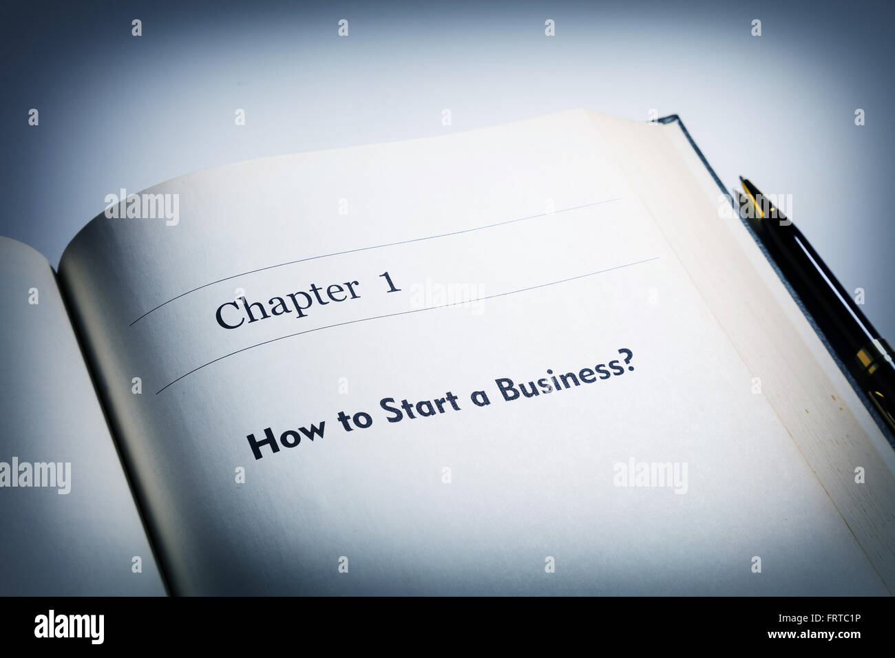 fake book. chapter one, How to start a business Stock Photo - Alamy