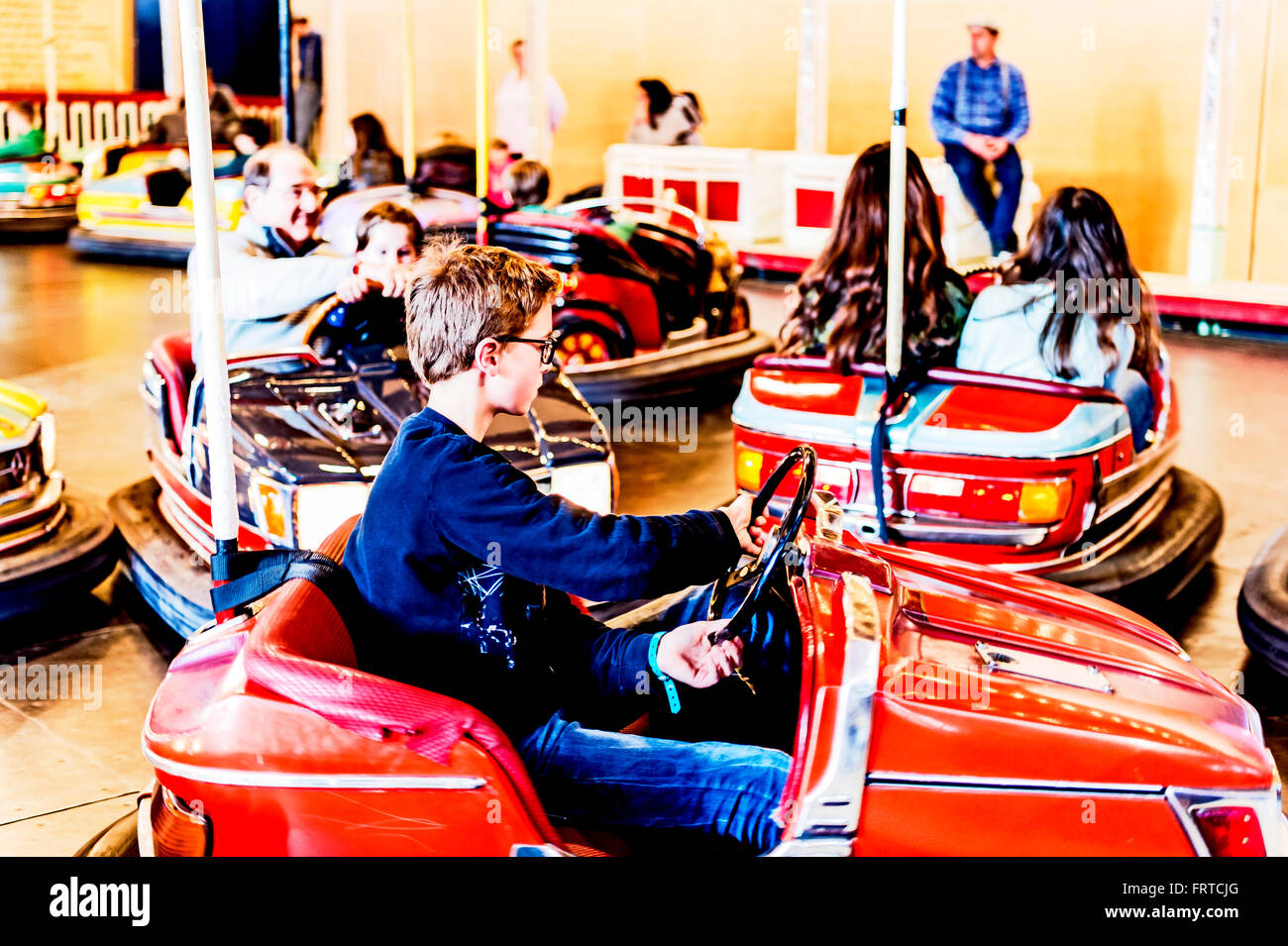 merry-go-round at a historic Fun fair in Germany; Karussell auf einem ...