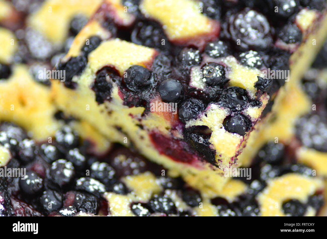 piece of delicious homemade fruity sponge cake with blueberries Stock ...
