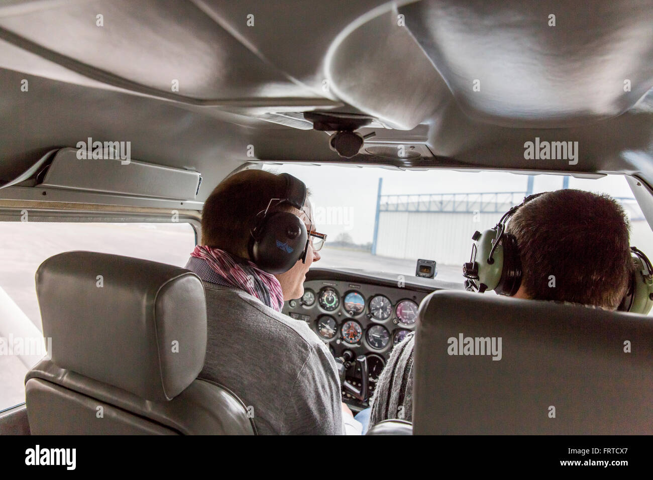 Flying lesson in airplane Stock Photo - Alamy