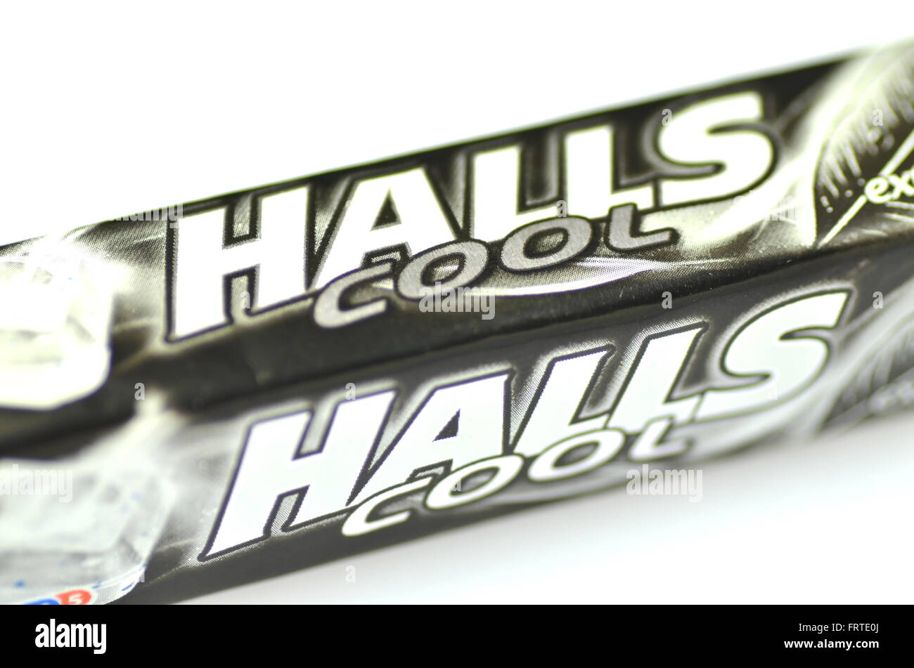 Halls cough drops isolated on white background Stock Photo - Alamy