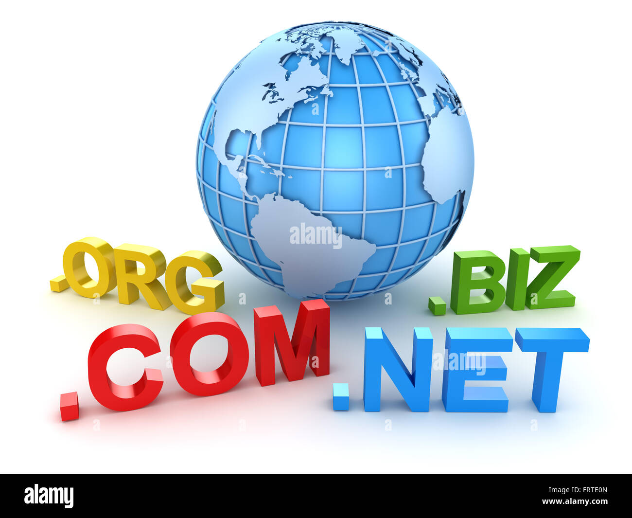 Internet domain and blue world map , This is a 3d computer generated ...