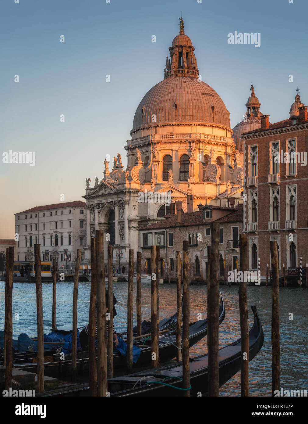 Evening sun reflecting on the dome of the Basilica di Santa Maria della ...