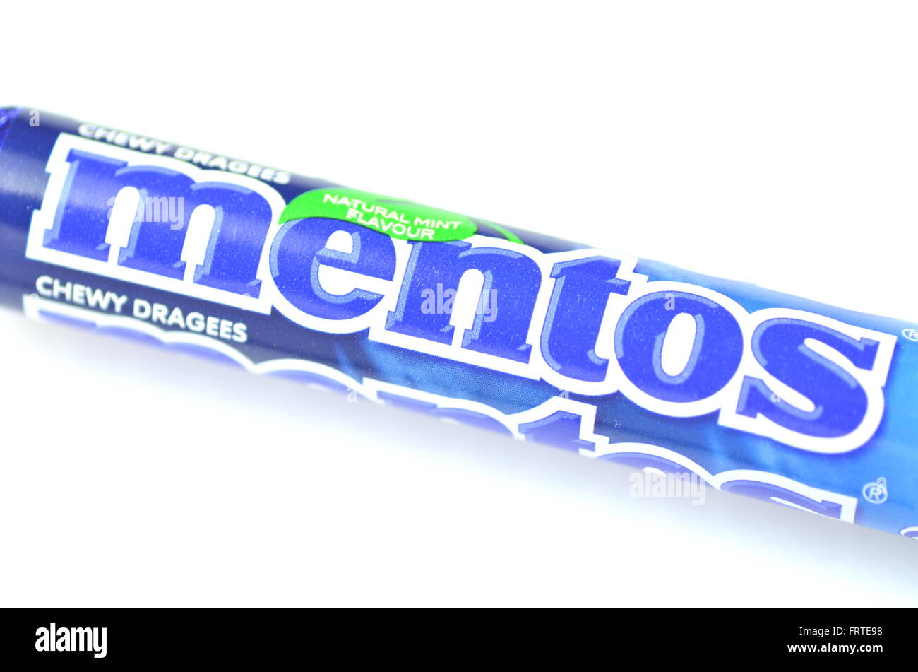 Mentos chewy dragees isolated on white Stock Photo - Alamy