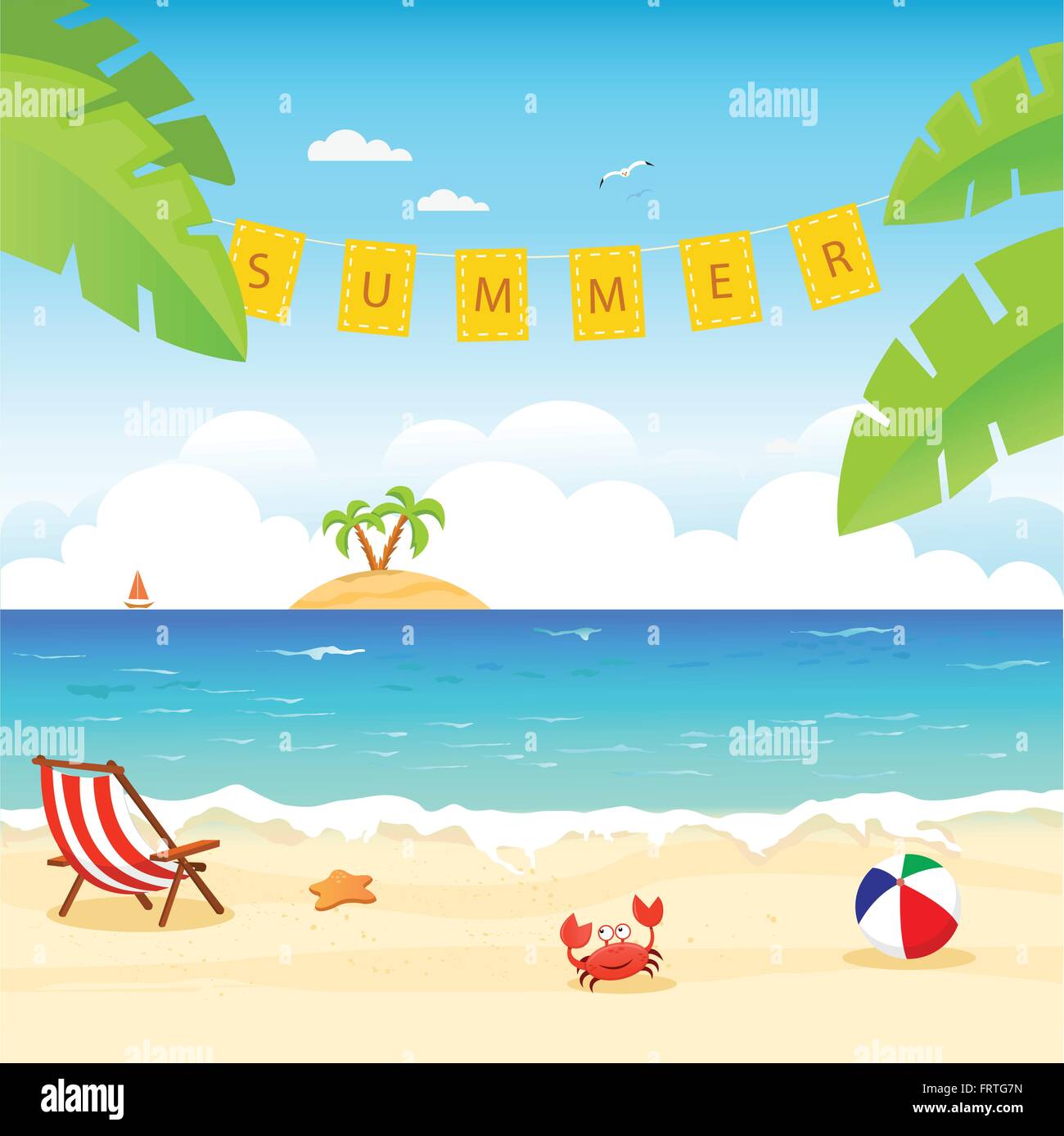 Summer bunting tree Stock Vector Images - Alamy