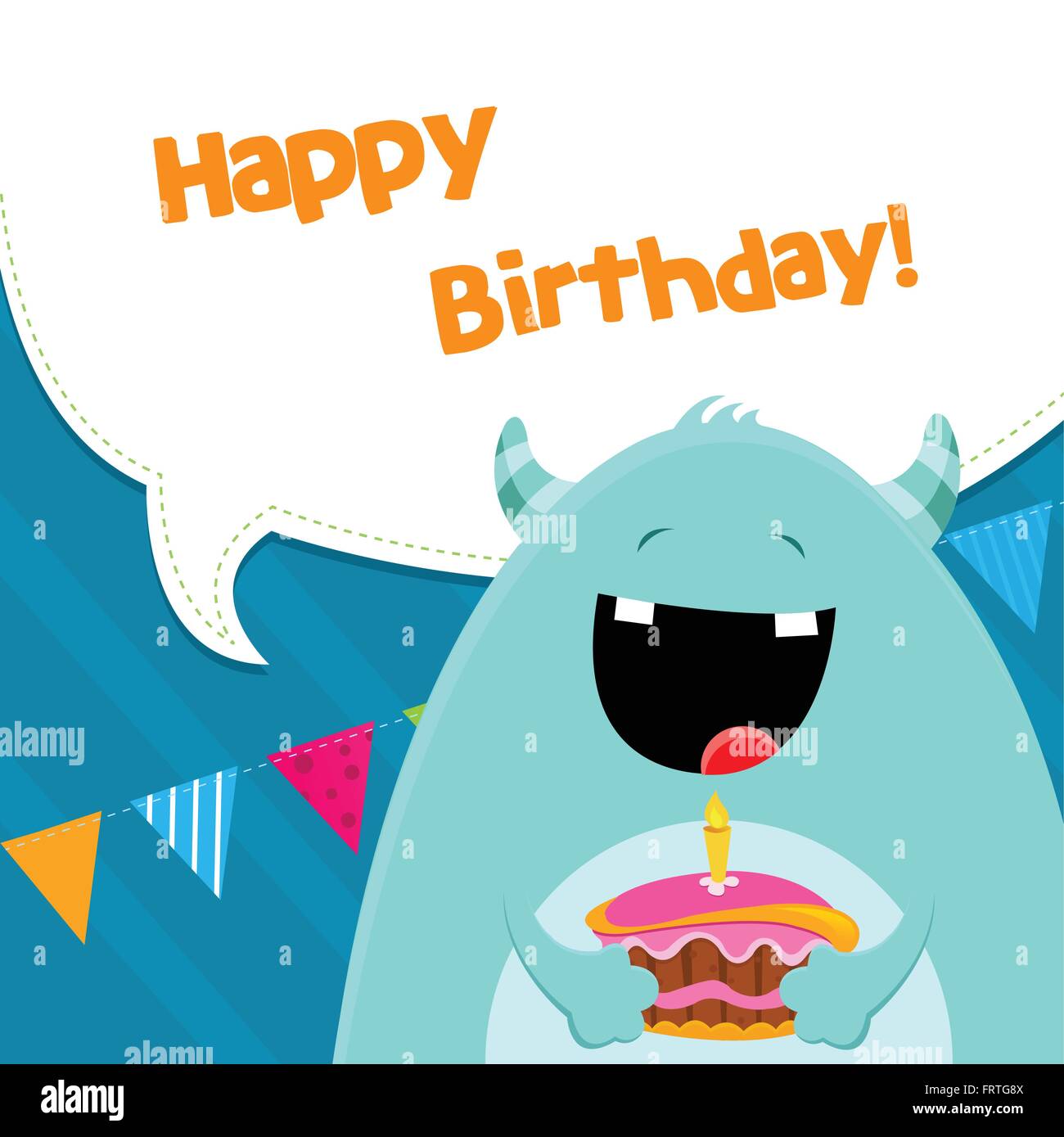 Happy Birthday Monster Card Stock Vector Image & Art - Alamy