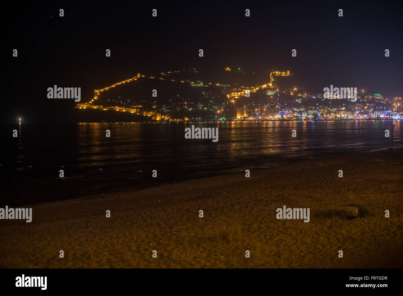 Alanya in the night Stock Photo - Alamy