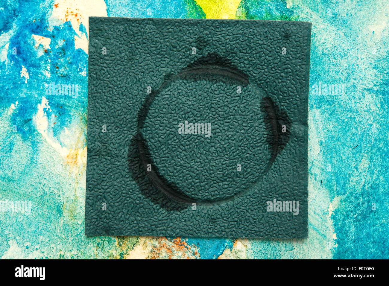 Single used paper green napkin in closeup Stock Photo - Alamy