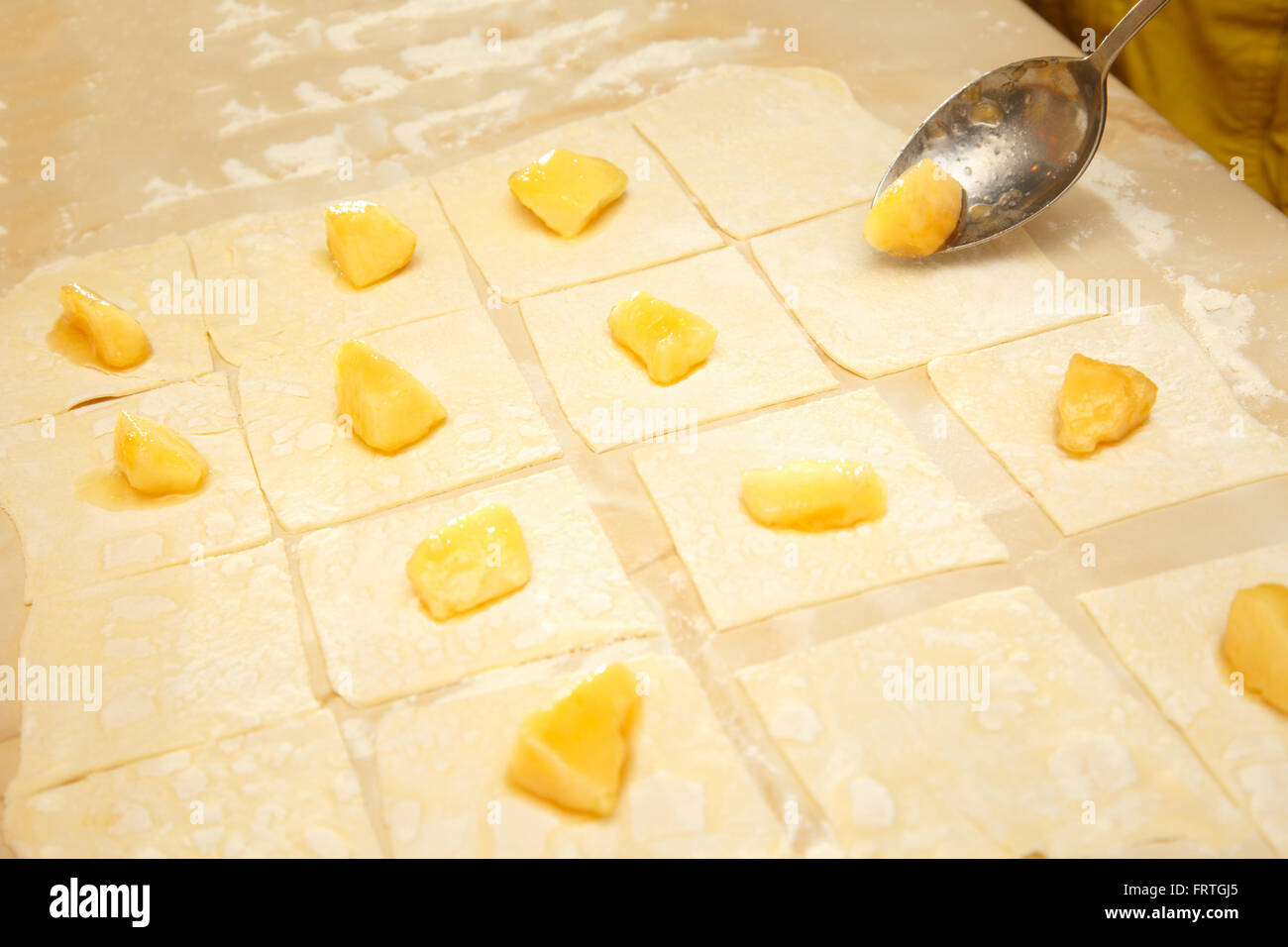 Baking sweet cakes process of dough closeup Stock Photo - Alamy