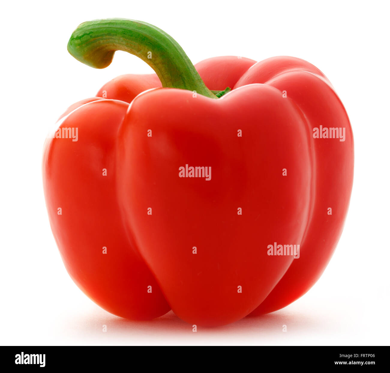 Single red paprika on the white background Stock Photo - Alamy
