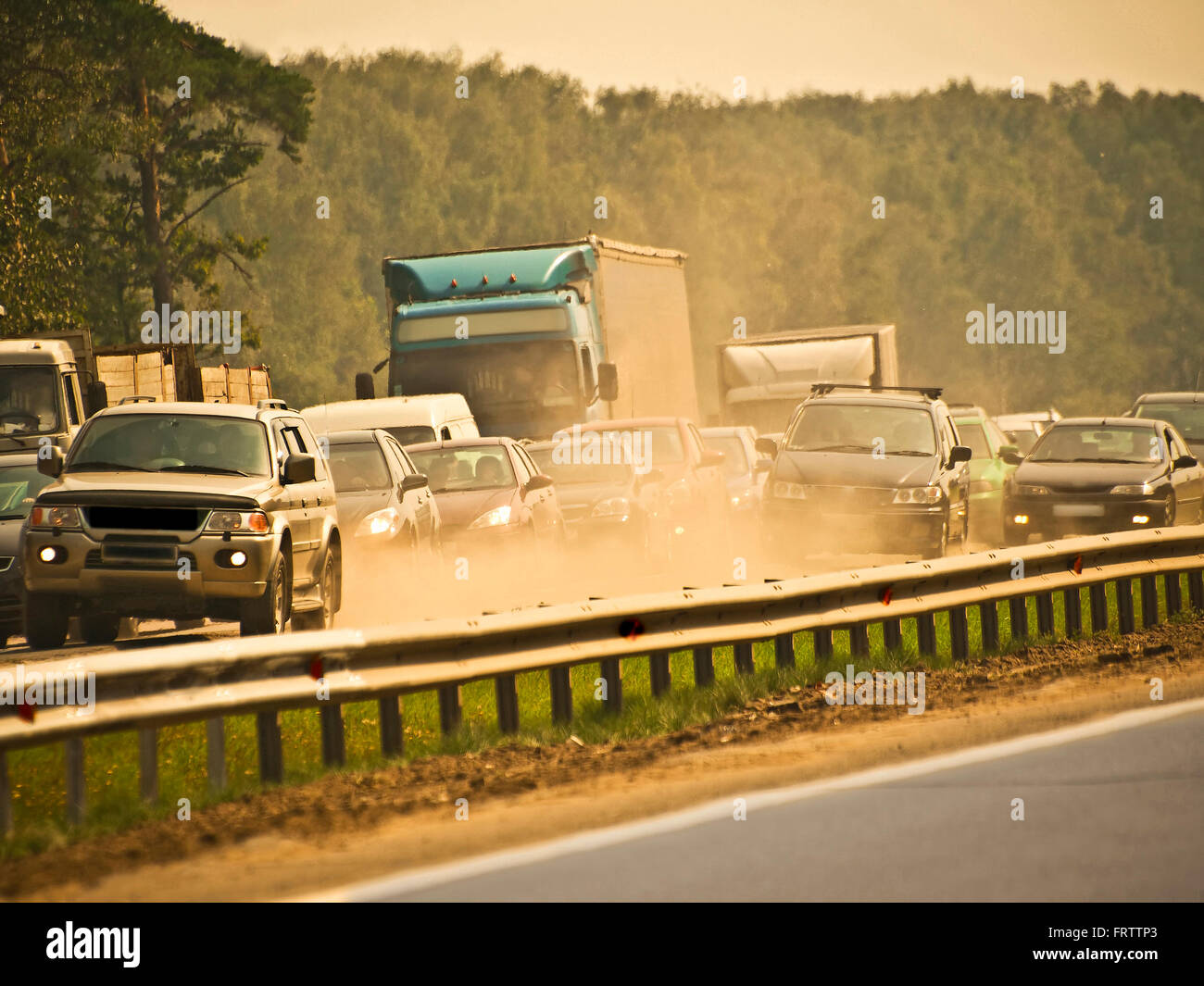 jammed traffic, dust and smog Stock Photo - Alamy