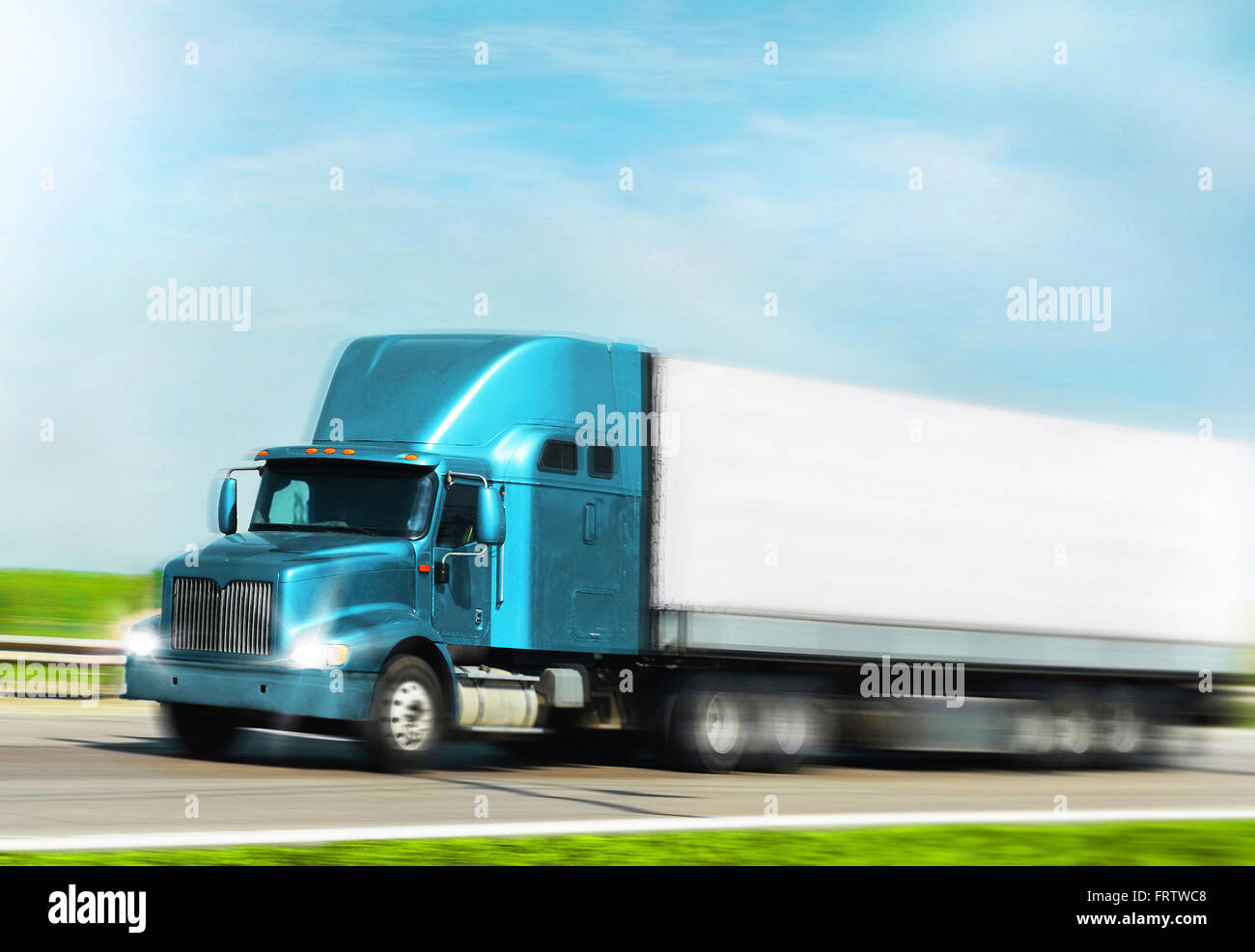 moving cargo truck Stock Photo - Alamy
