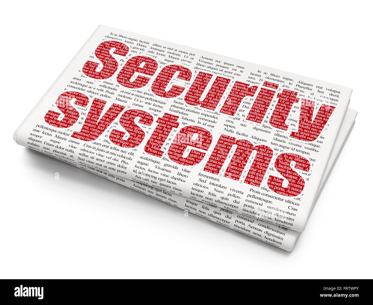 Security concept: Security Systems on Newspaper background Stock Photo ...