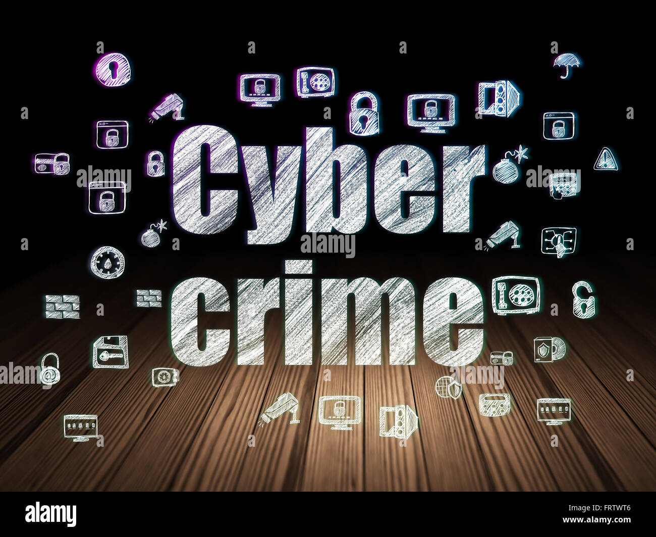 Protection concept: Cyber Crime in grunge dark room Stock Photo - Alamy