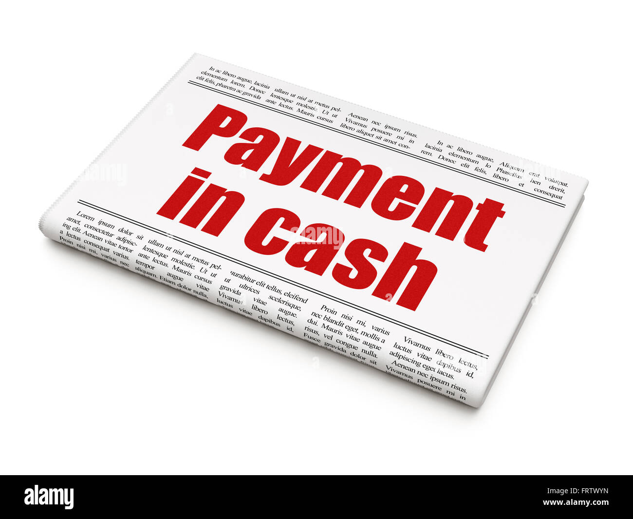 Money concept: newspaper headline Payment In Cash Stock Photo - Alamy