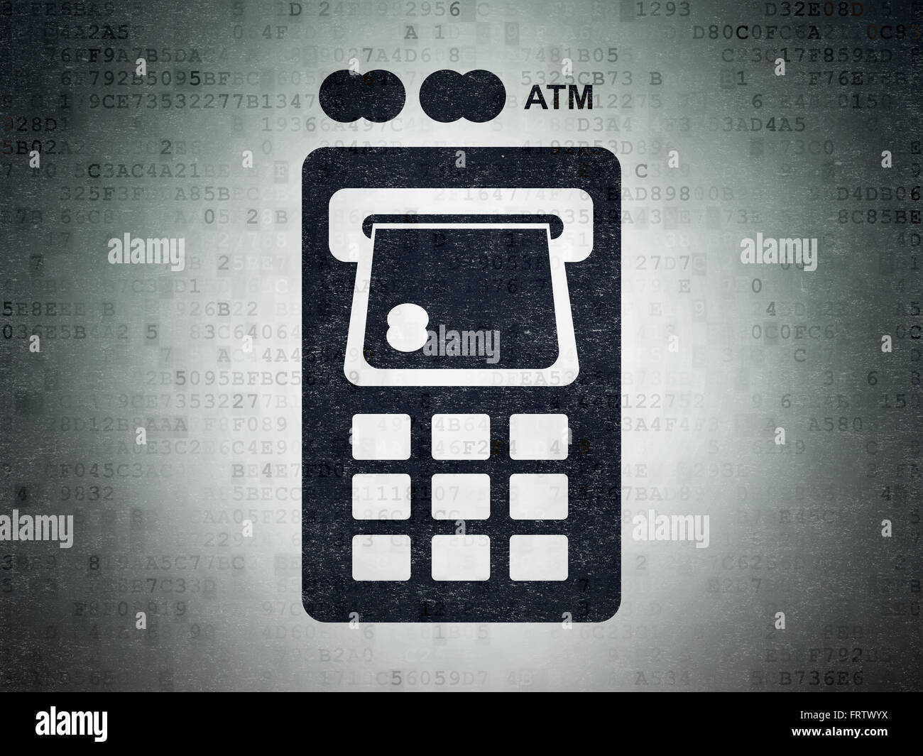 Money concept: ATM Machine on Digital Paper background Stock Photo - Alamy
