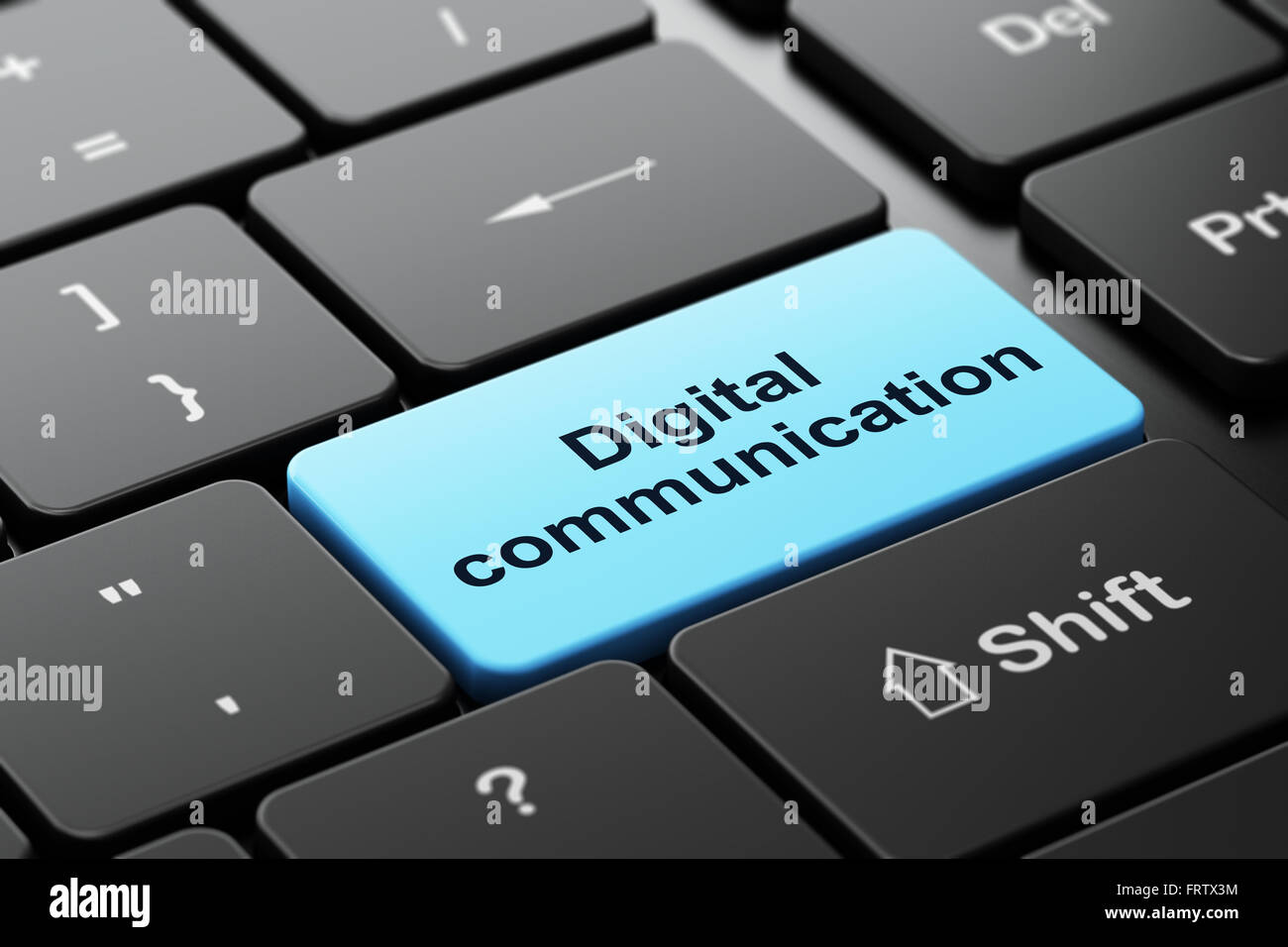 Information concept: Digital Communication on computer keyboard ...