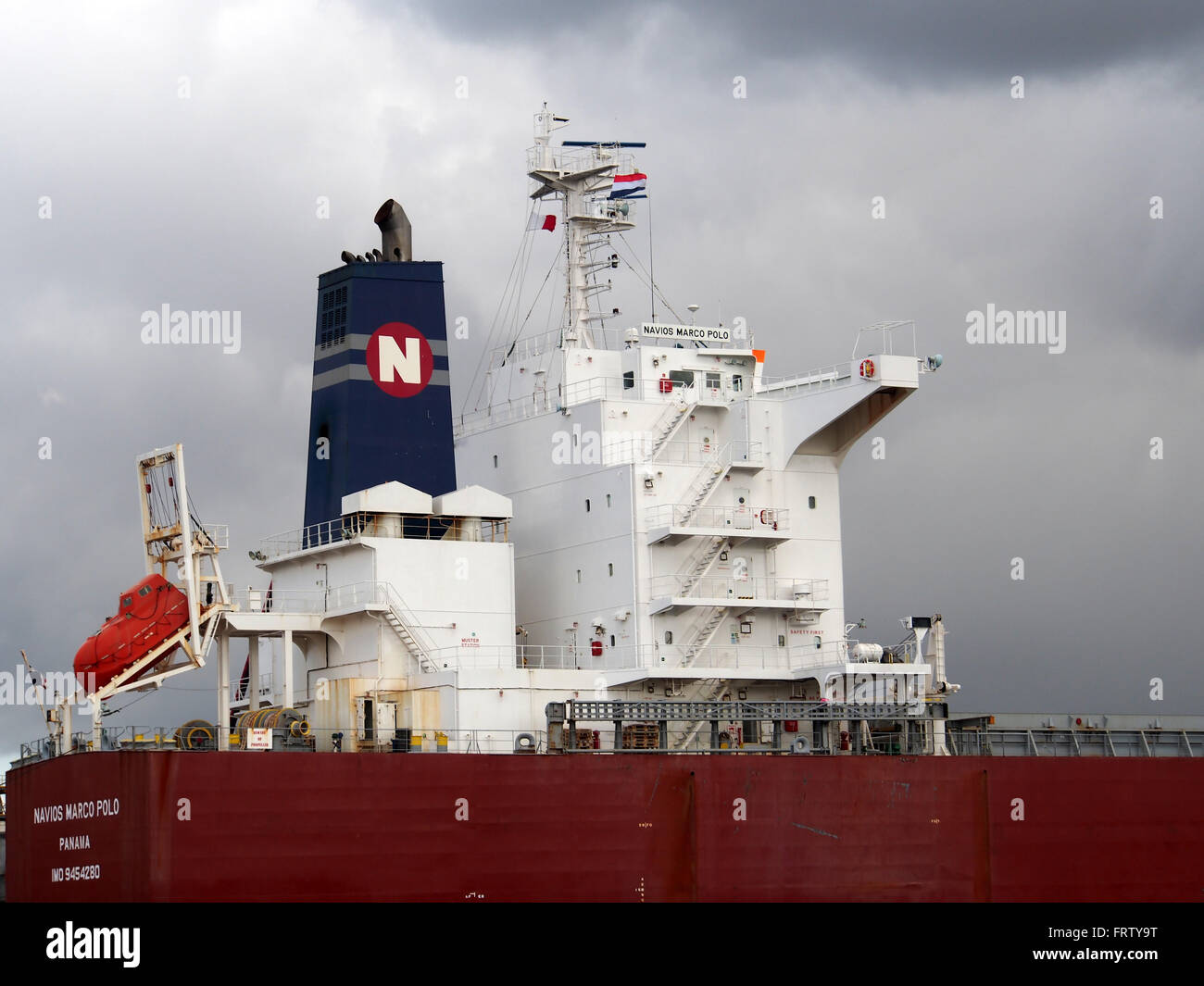 The Navios Marco Polo, IMO 9454280, is a large container ship operating ...